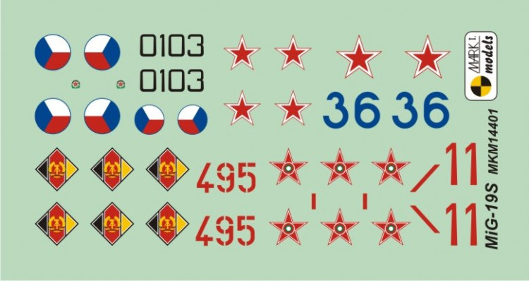 Mark 1 Models MKM14401 1/144 MiG19 Farmer C 'Warsaw Pact' (4x camo ...