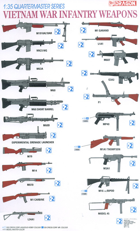 Dragon 3818 Vietnam War infantry weapons,сборные масштабные модели ...